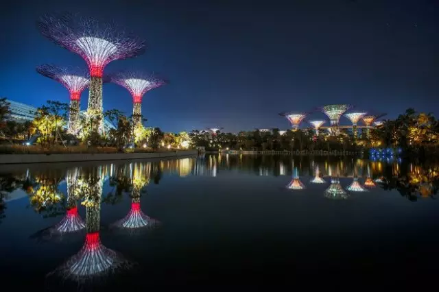 Singapurer Garten am Abend