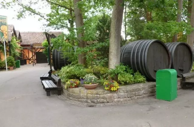 Huge barrels are used in decorative purposes