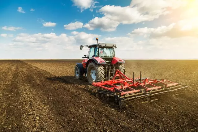 Tractor in het veld