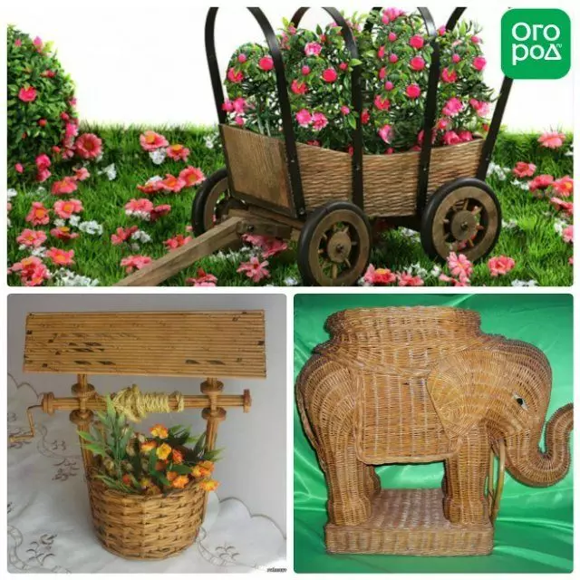 កន្ត្រក wicker សម្រាប់ផ្កា