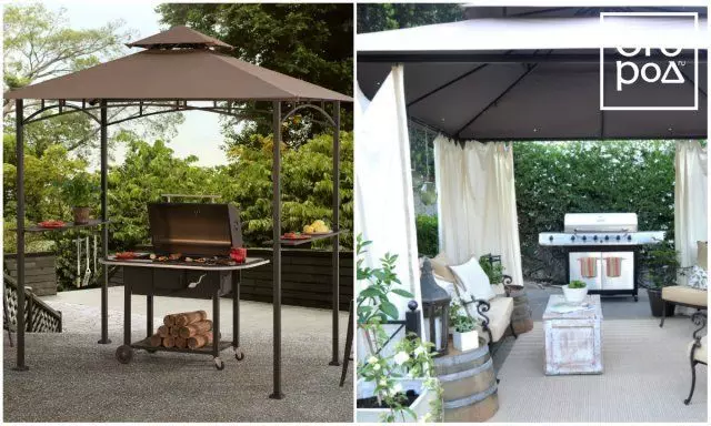 Arbors met brazier of barbecue