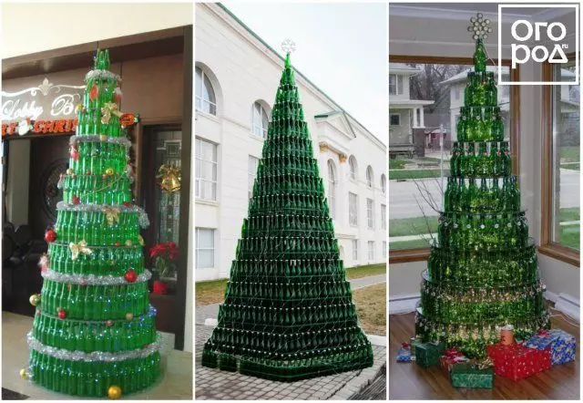 Стаклени шишиња Божиќните дрвја
