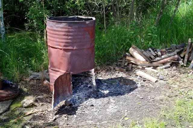 Barrel for burning garbage