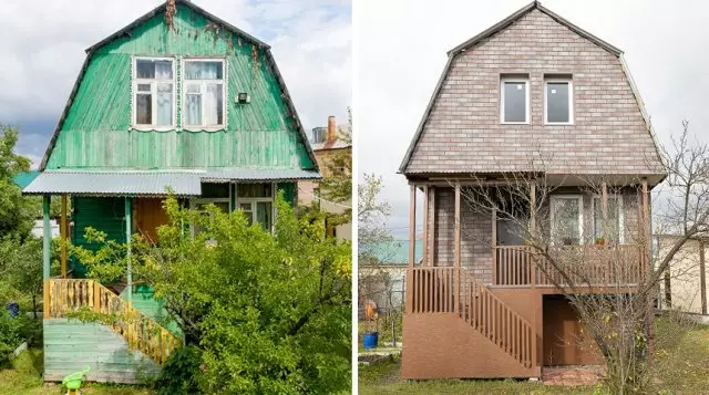خانه چوبی قبل و بعد از بازسازی