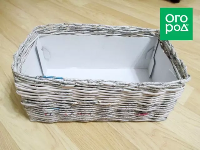 Basket made of newspaper tubes how to make