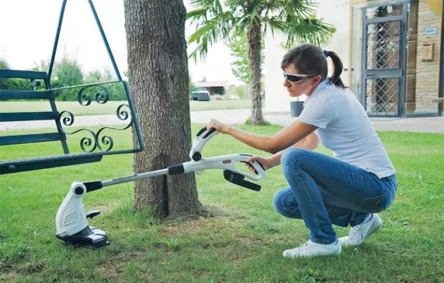 Lawn haircut under bench