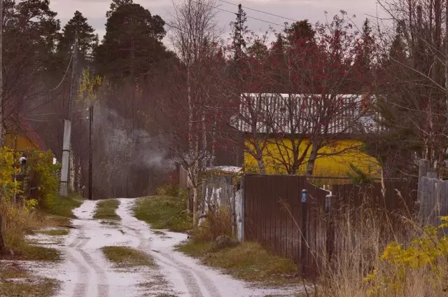 road after dropping snow